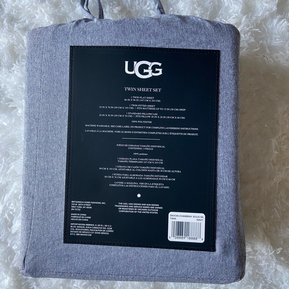 UGG | Bedding | Ugg Devon 20threadcount Sheet Set In Navy | Poshmark